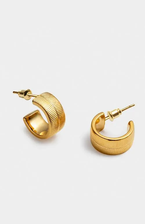 KATIE LOXTON Ciana Snake Huggie Hoop Earrings - Gold