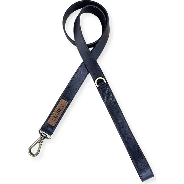 MASKY Classic Leather Leash - Blue