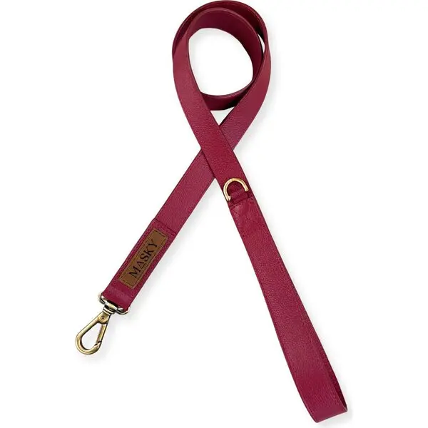 MASKY Classic Leather Leash - Red