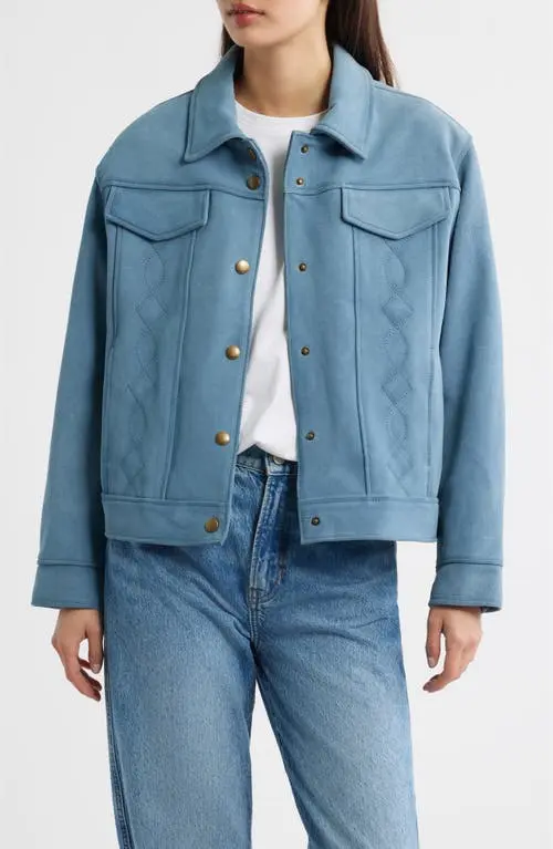 THE FRYE COMPANY Cow Split Leather Jacket - Blue