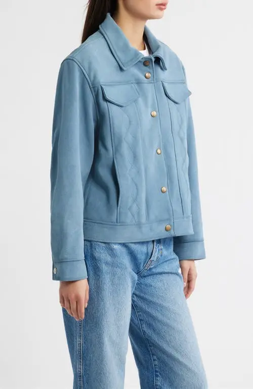 THE FRYE COMPANY Cow Split Leather Jacket - Blue