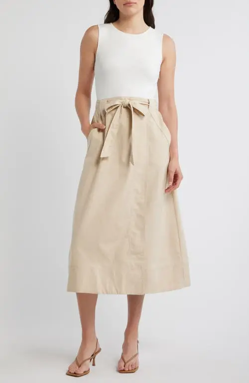 ZOE AND CLAIRE Twofer Sleeveless Dress - Ivory