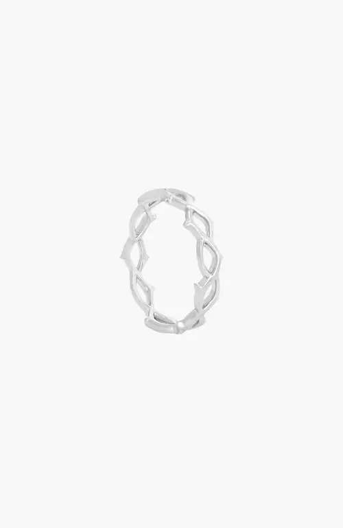 RIZEN JEWELRY Sculptural Crown Of Thorns Band Ring - Sterling Silver