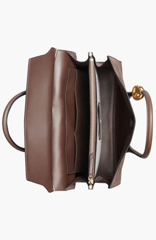 Donna Karan New York Loden Python Suede Satchel - Brown Multi