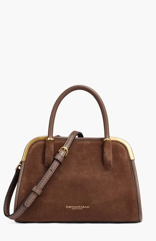 Donna Karan New York Satin Suede Mini Satchel - Chocolate