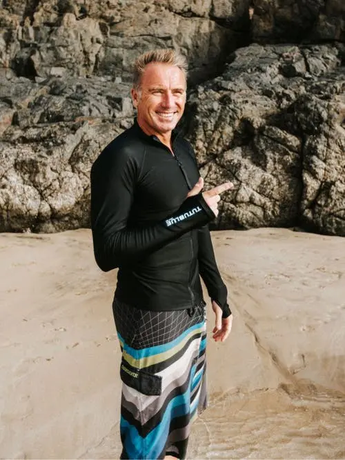 Tutublue Full Zip Long Sleeve Rash Guard With Upf 50 - Deep Black