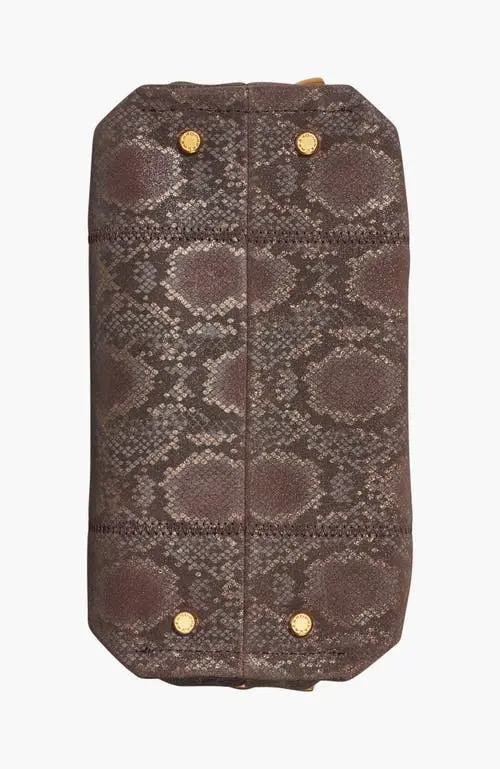Donna Karan New York Cashmere Python Suede Crossbody Bag - Brown Multi