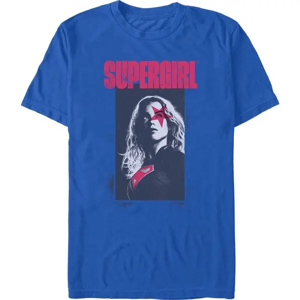 SUPERGIRL Kara Star Poster Short Sleeve Graphic T-shirt - Royal Blue