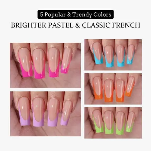 BTARTBOXNAILS Soft Gel Nail Tips Xcoattips® Frenchglitter Base Collection