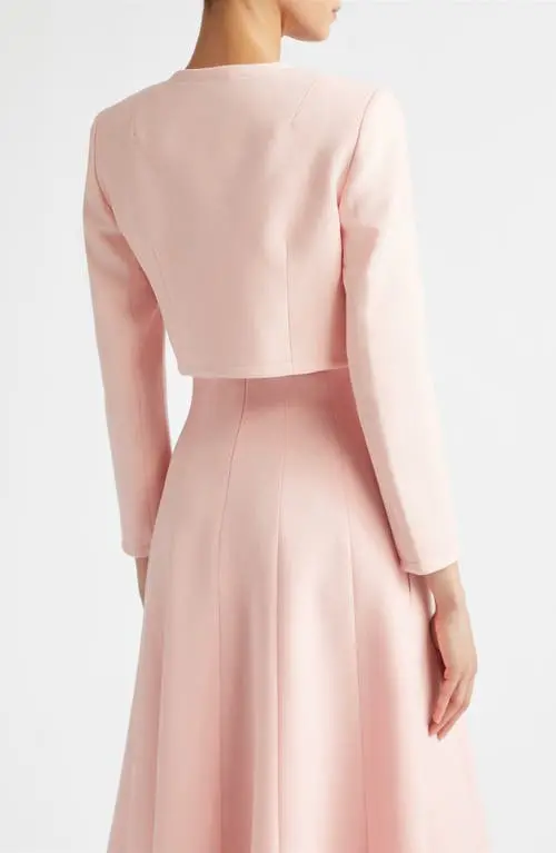 EMILIA WICKSTEAD Lizette Cropped Wool Crepe Jacket - Light Pink