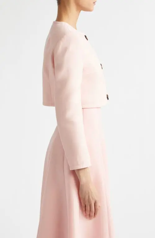EMILIA WICKSTEAD Lizette Cropped Wool Crepe Jacket - Light Pink