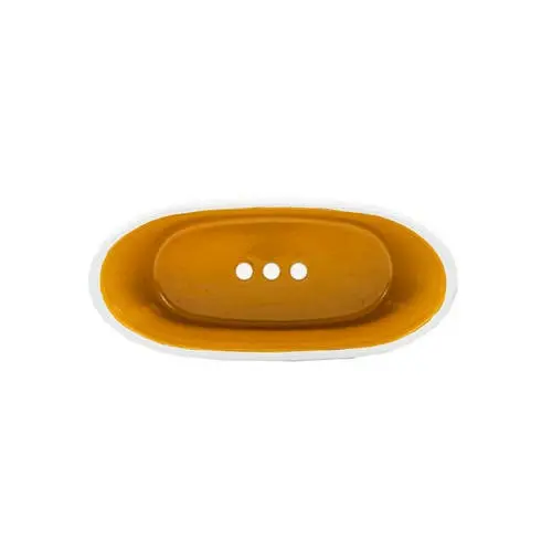FORESIDE HOME AND GARDEN Mustard Enamel Bathtub Soap Dish Planter Metal