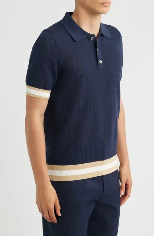 CHE Quinn Open Knit Polo Sweater