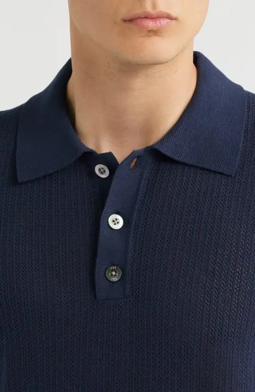 CHE Quinn Open Knit Polo Sweater