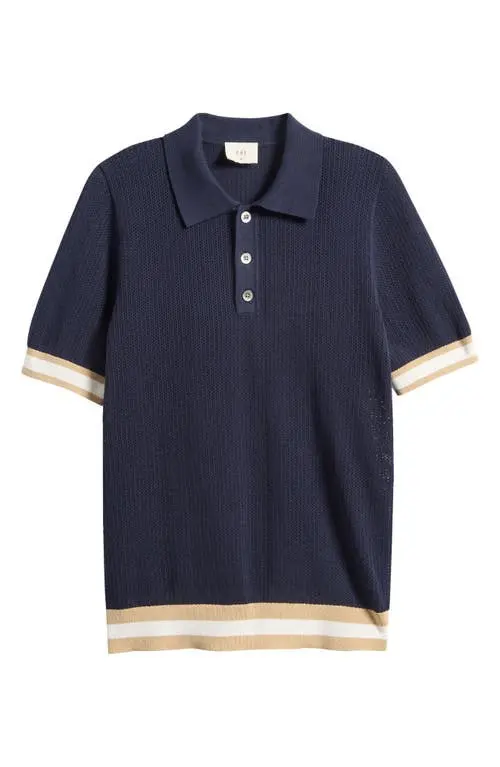 CHE Quinn Open Knit Polo Sweater