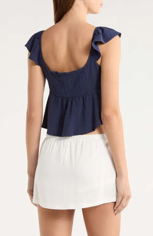 PACSUN Keyhole Babydoll Tank - Navy