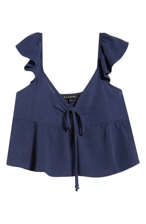 PACSUN Keyhole Babydoll Tank - Navy