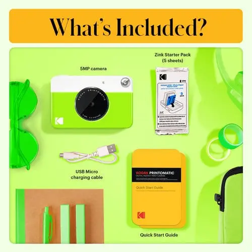 KODAK Printomatic Instant Print Cameraportable Camera Prints On Zink 2x3 Photo Paper