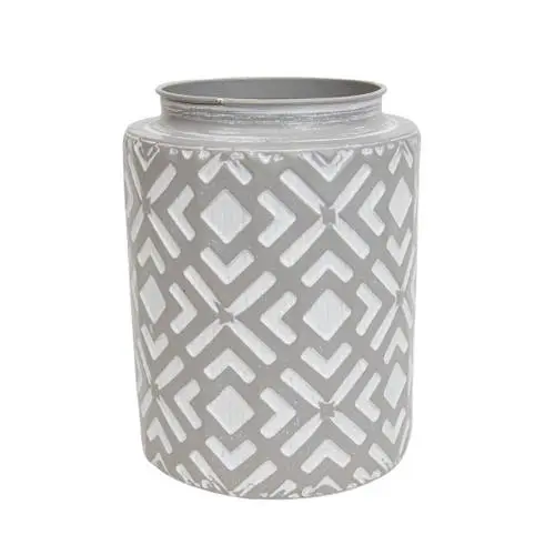 FORESIDE HOME AND GARDEN Small Gray Metal Vase