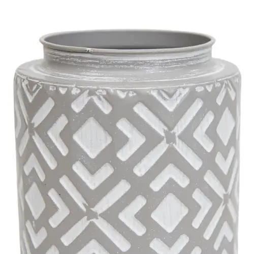 FORESIDE HOME AND GARDEN Small Gray Metal Vase