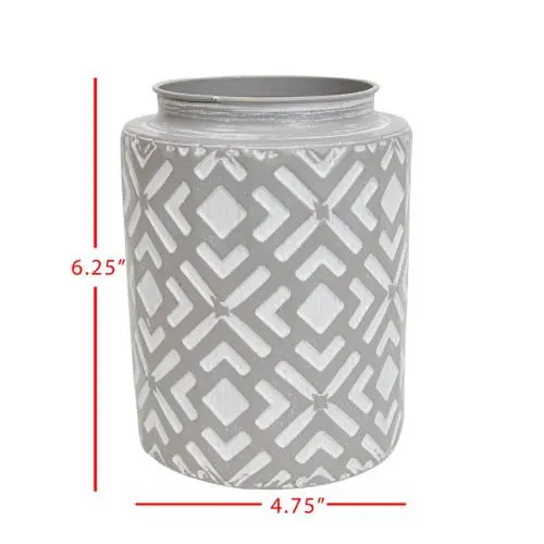 FORESIDE HOME AND GARDEN Small Gray Metal Vase