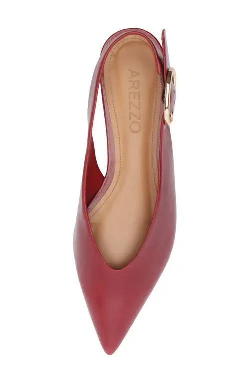 AREZZO Atlas Pointed Toe Slingback Flat - Passion Red