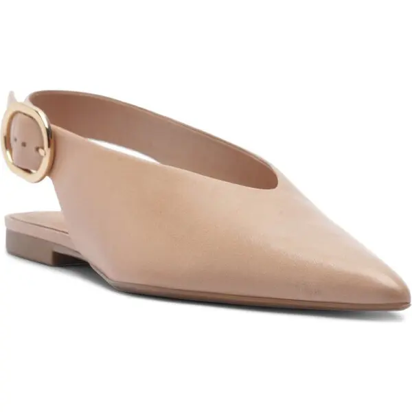 AREZZO Atlas Pointed Toe Slingback Flat - True Sand