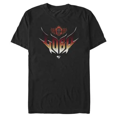 SUPERGIRL Lobo Skull Logo Graphic T-shirt - Black