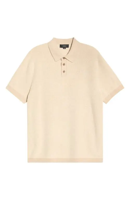 Vince Cotton & Cashmere Polo - Light Heather Pecan/smock