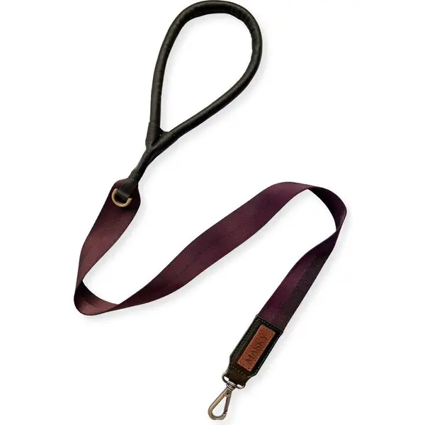 MASKY Leather And Webbing Saddle Leash - Medium Green