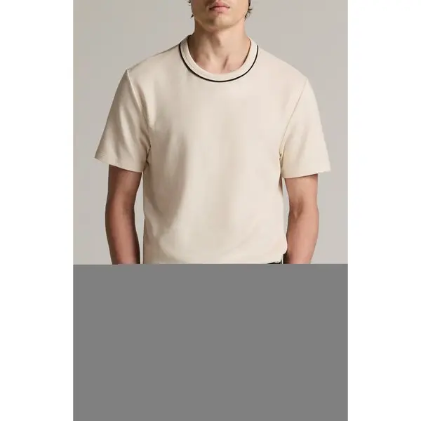 Vince Tipped Pima Cotton Crewneck T-shirt - Blanco