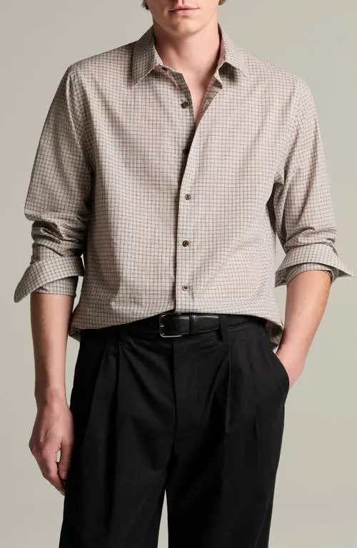 Vince Condor Plaid Button-up Shirt - Prussian Blue Combo
