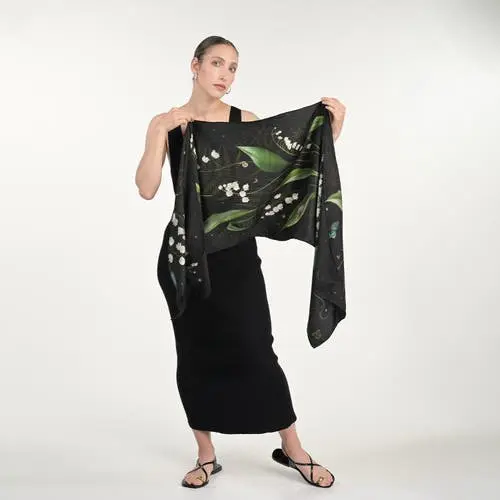SILK&SOUL Lily Of The Valley Silk Scarf