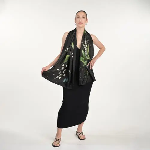 SILK&SOUL Lily Of The Valley Silk Scarf