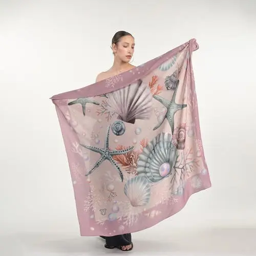 SILK&SOUL Shells And Pearls Scarf