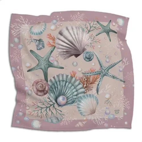 SILK&SOUL Shells And Pearls Scarf