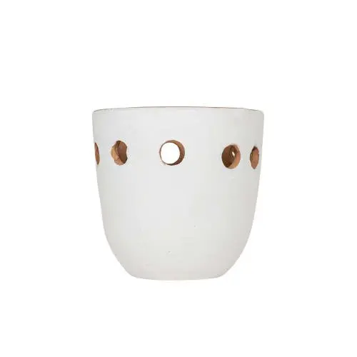 FORESIDE HOME AND GARDEN Round Cutout Planter Terracotta