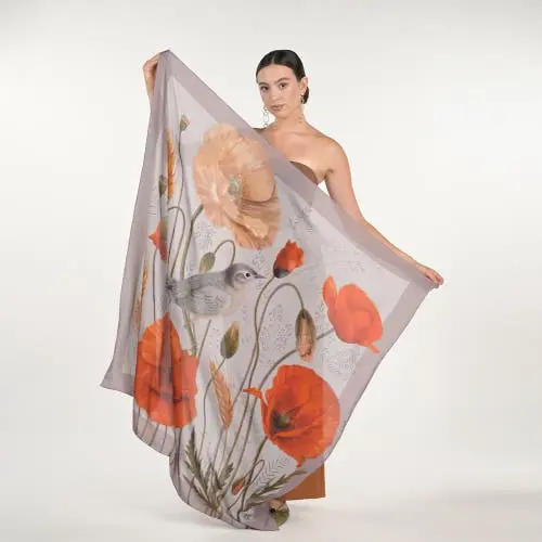 SILK&SOUL Poppy Scarf - Grey