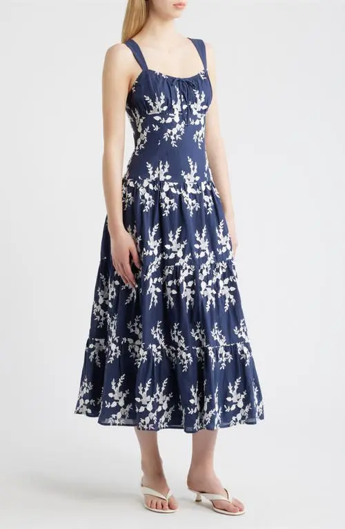 Moon River Embroidered Sleeveless Maxi Dress