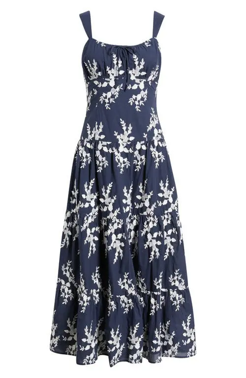 Moon River Embroidered Sleeveless Maxi Dress