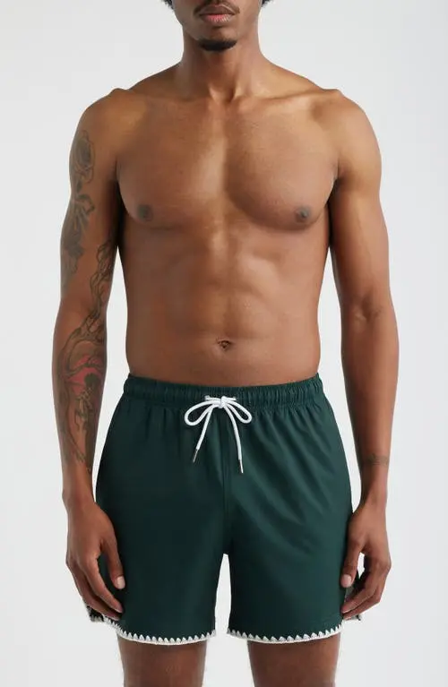 MAVRANS Course Stitch Swim Trunks - Green