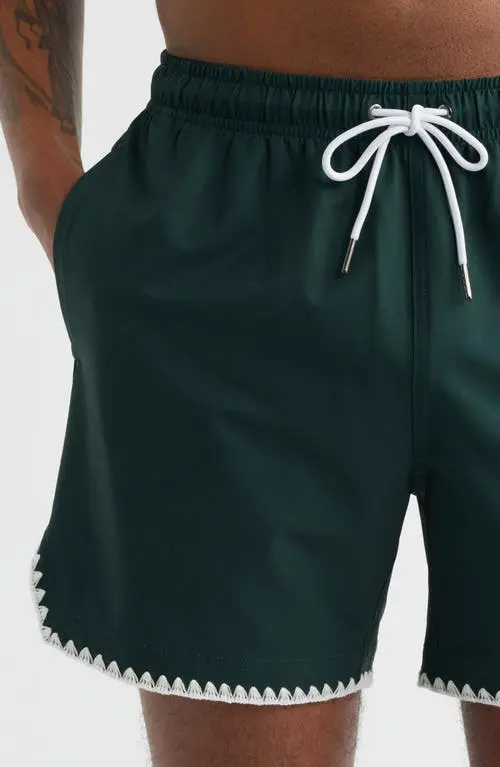 MAVRANS Contrast Stitch Swim Trunks
