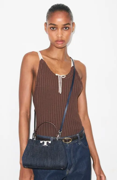 Tory Burch Mini Eleanor Denim Satchel