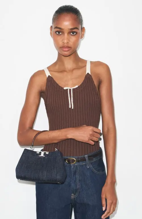 Tory Burch Mini Eleanor Denim Satchel - Midnight