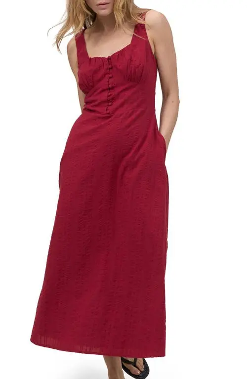 NOBODY'S CHILD Melody Sweetheart Neck Midi Dress - Red
