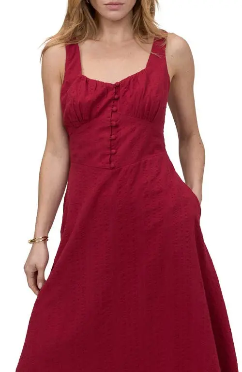 NOBODY'S CHILD Melody Sweetheart Neck Midi Dress