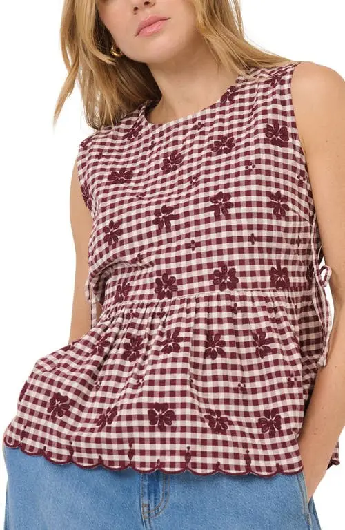 NOBODY'S CHILD Valerie Peplum Hem Top - Red