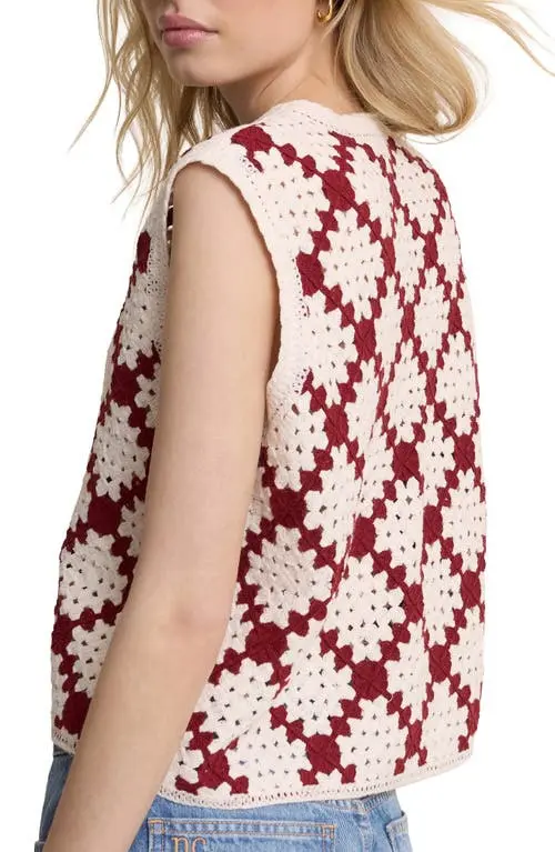 NOBODY'S CHILD Sleeveless Crochet Cardigan