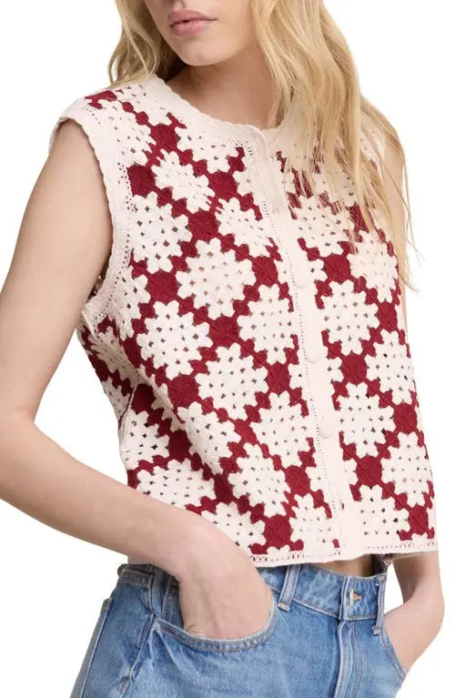 NOBODY'S CHILD Sleeveless Crochet Cardigan