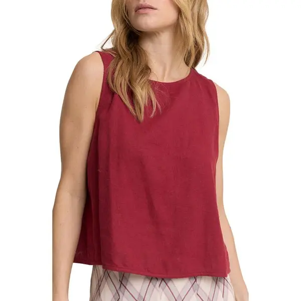 NOBODY'S CHILD Tulip Back Sleeveless Top - Red